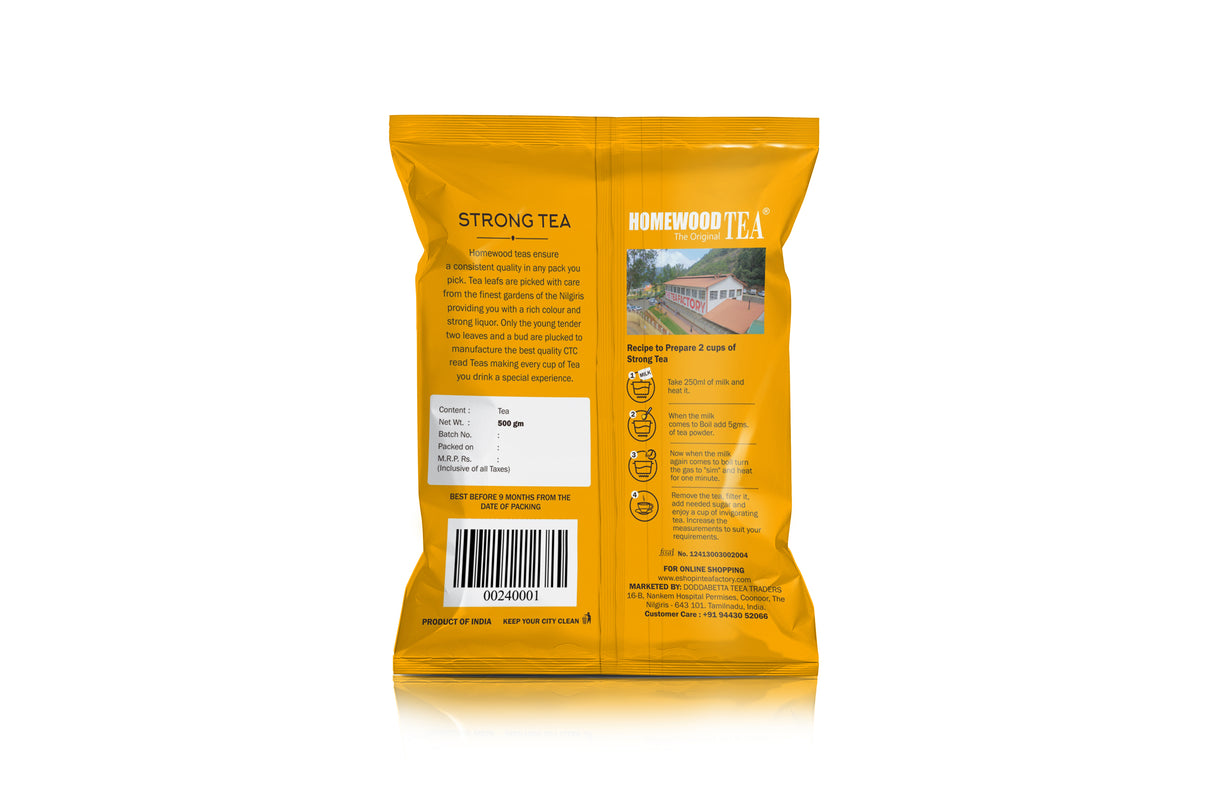 Ooty Homewood Strong Black Tea - Premium Organic Nilgiri CTC Tea Powder ...
